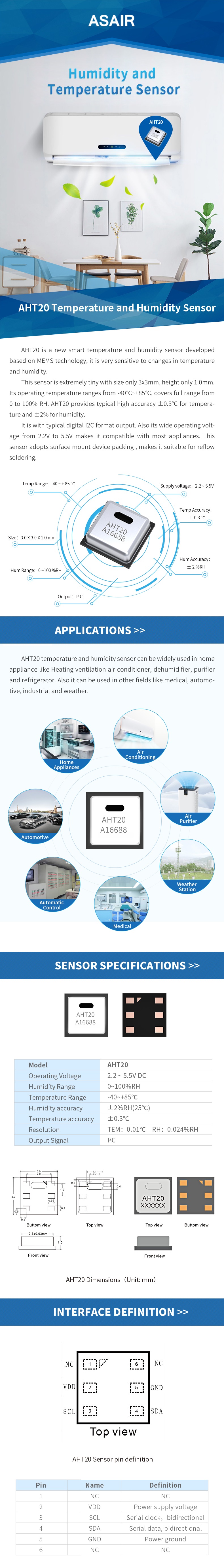 Integrated Temperature electronic Humidity Sensor Chip Wholesale ...